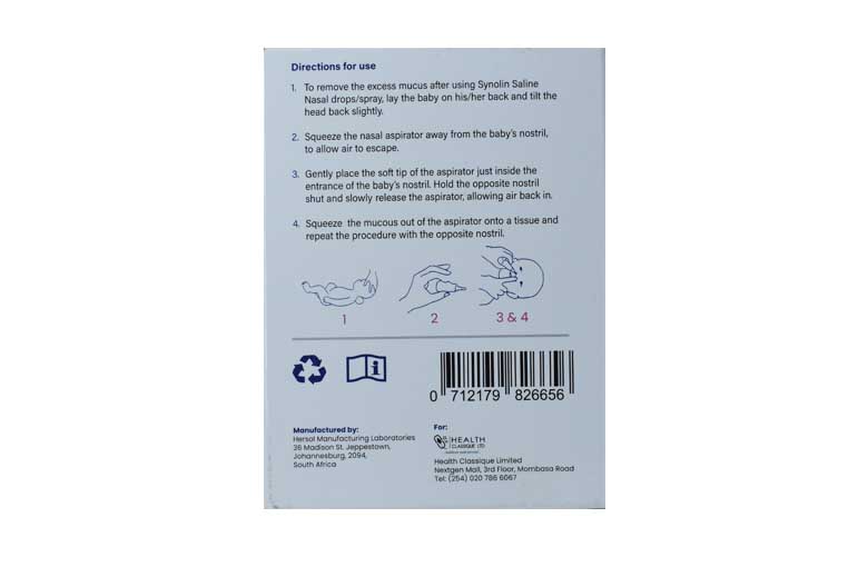 Synolin Saline Nasal Spray With Aspirator 20ml