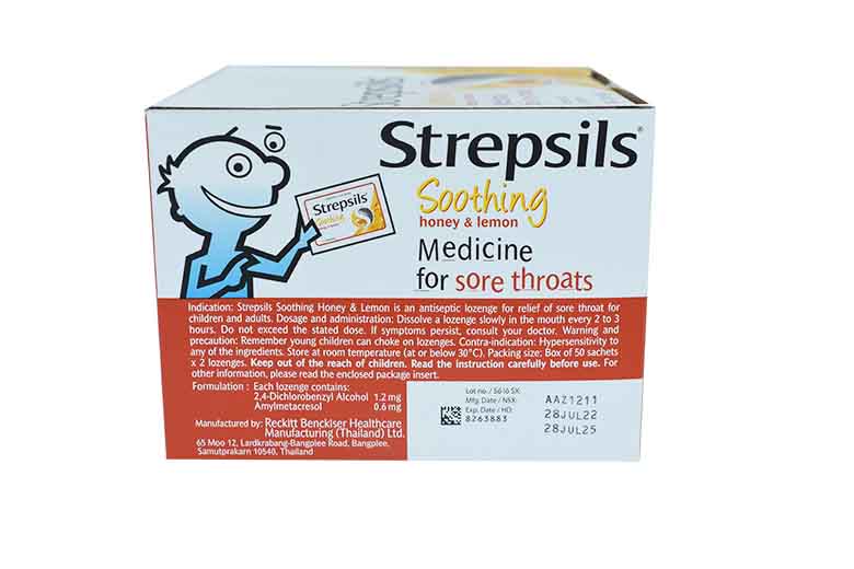 Strepsils Antiseptic Lozenges Honey & Lemon 50*2's