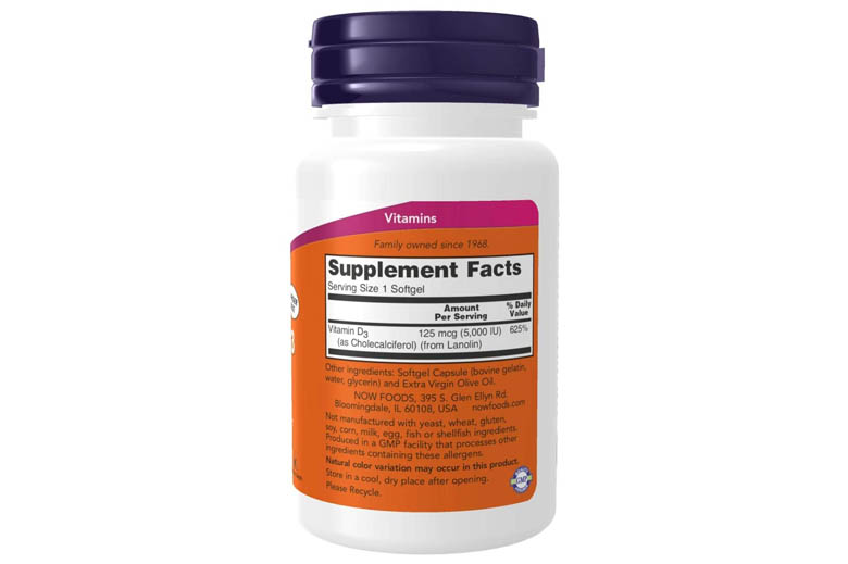 Now Vitamin D3 5000 I.U Capsules 120's