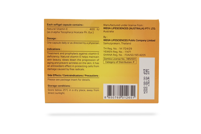 Mega Enat Vitamin E 400mg Capsules 30s